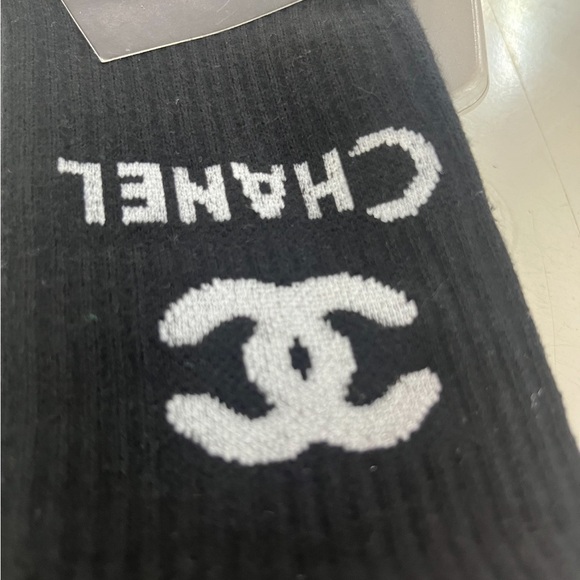 CHANEL | Other | Chanel Black And White Logo Socks | Poshmark